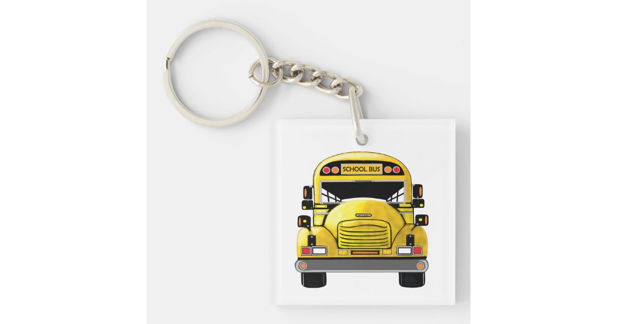 School Bus Personalized Key Chain | Zazzle
