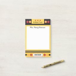 School Bus Personalized Teacher Post-it Notes | Zazzle