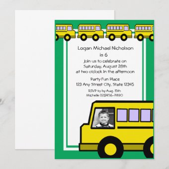 School Bus/ photo Invitation | Zazzle