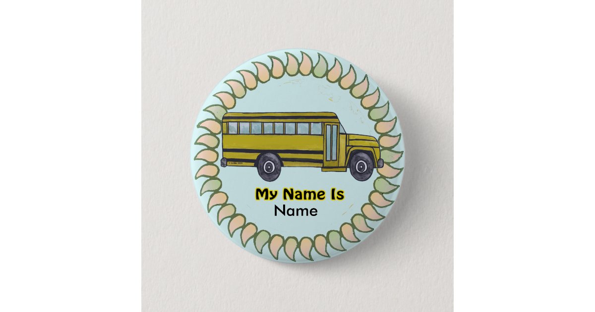 School Bus pin button | Zazzle