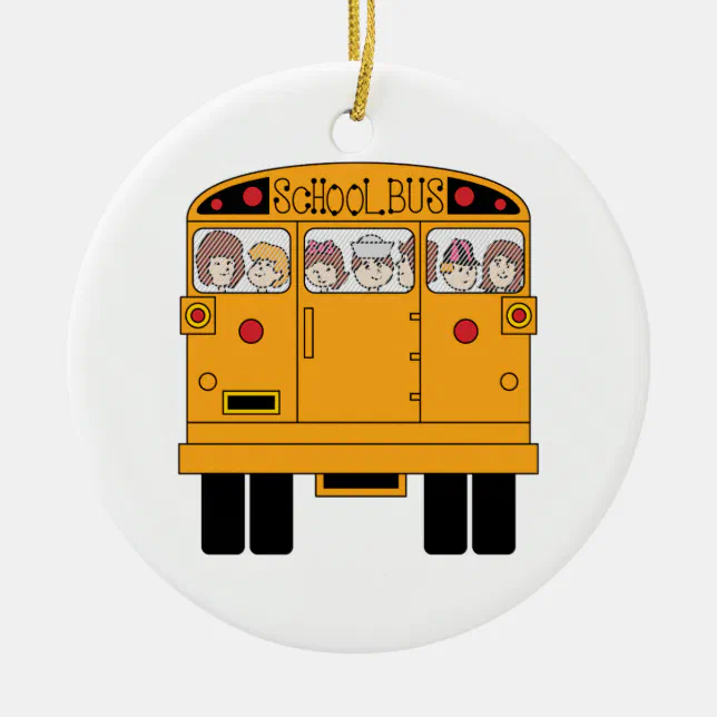 School Bus Rear Ceramic Ornament | Zazzle
