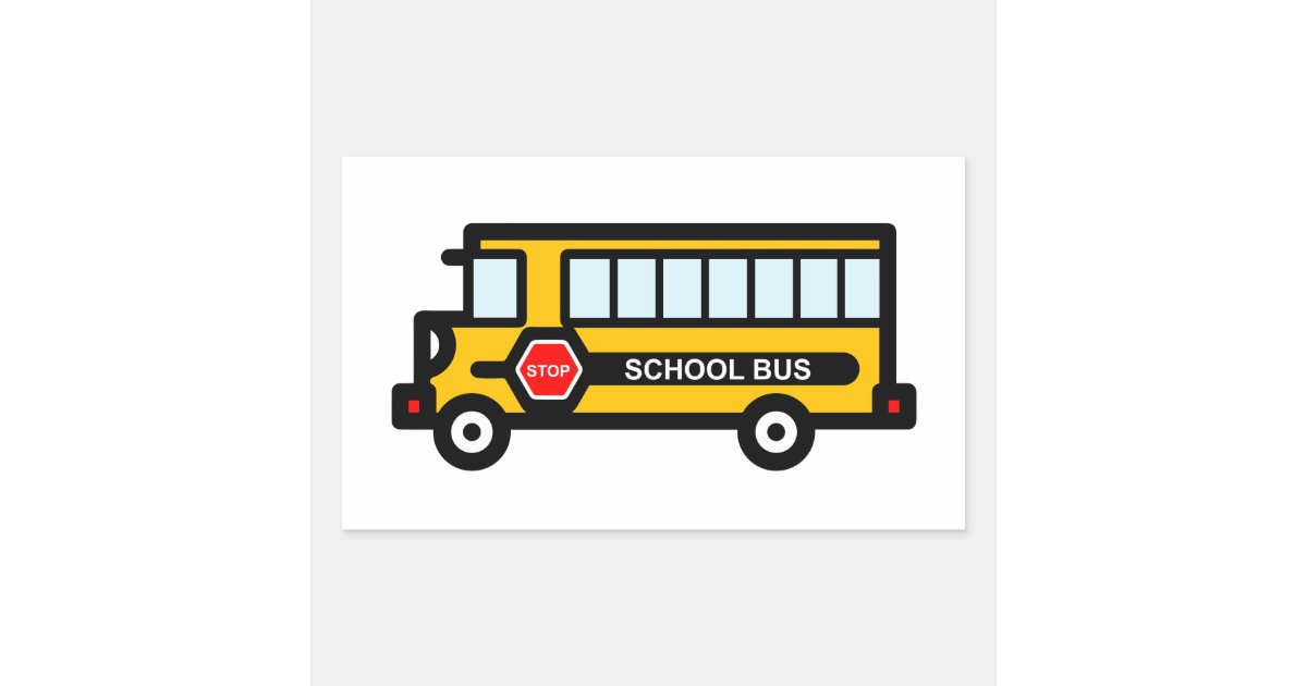 School bus rectangular sticker | Zazzle