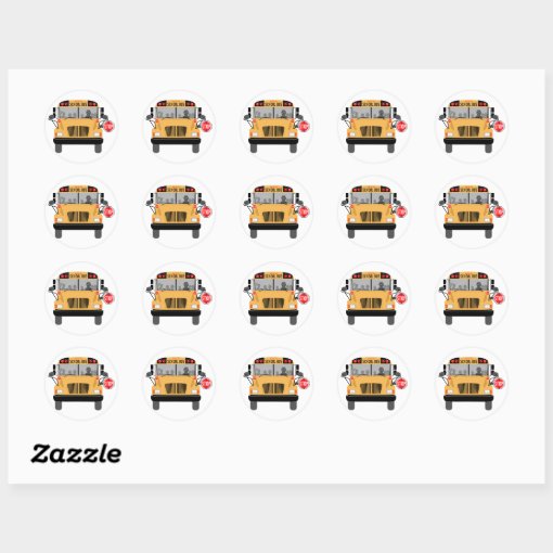 School Bus Stop Classic Round Sticker | Zazzle