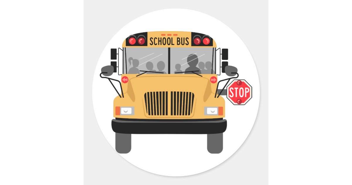 School Bus Stop Classic Round Sticker | Zazzle