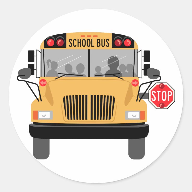 School Bus Stop Classic Round Sticker | Zazzle