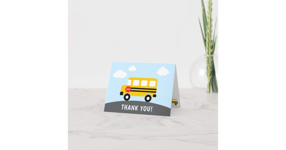 School Bus Thank You Card | Zazzle