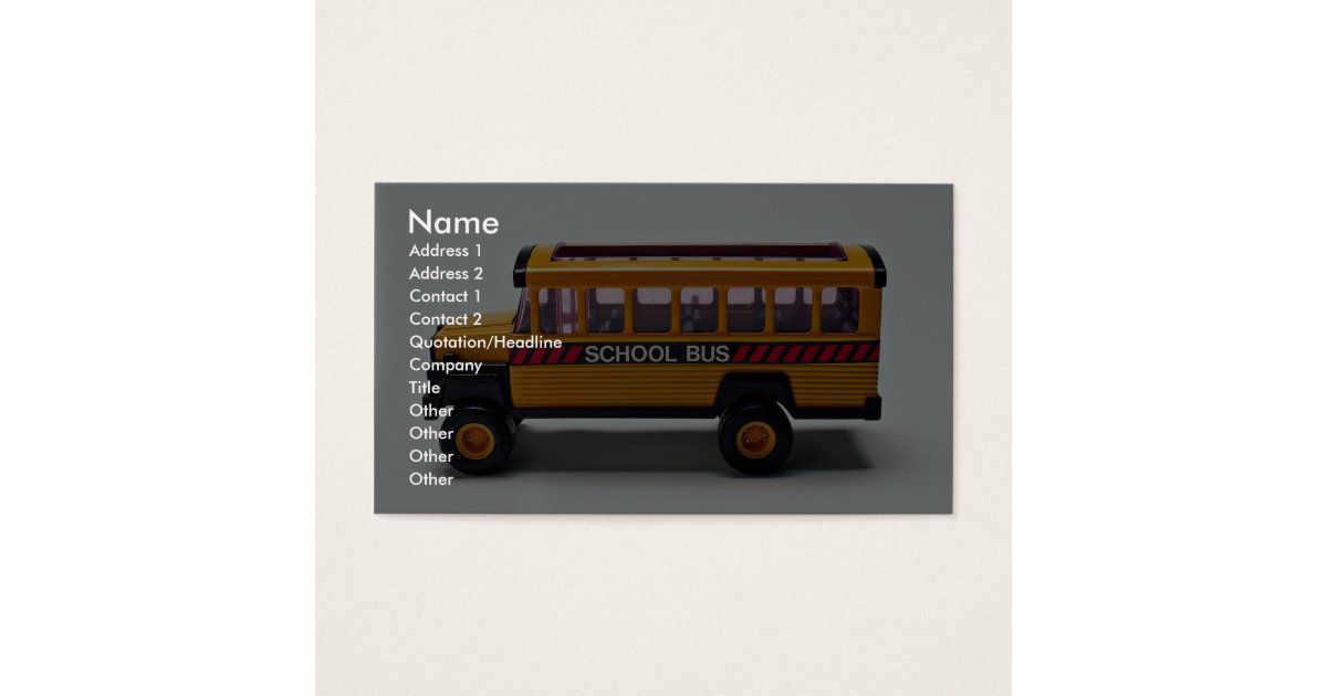 School bus toy for kids business card | Zazzle.com