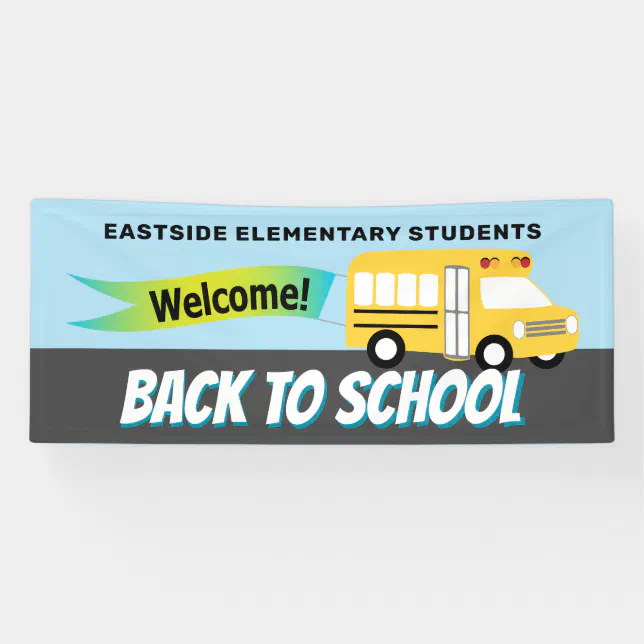 School Bus Welcome Back To School Students Banner | Zazzle