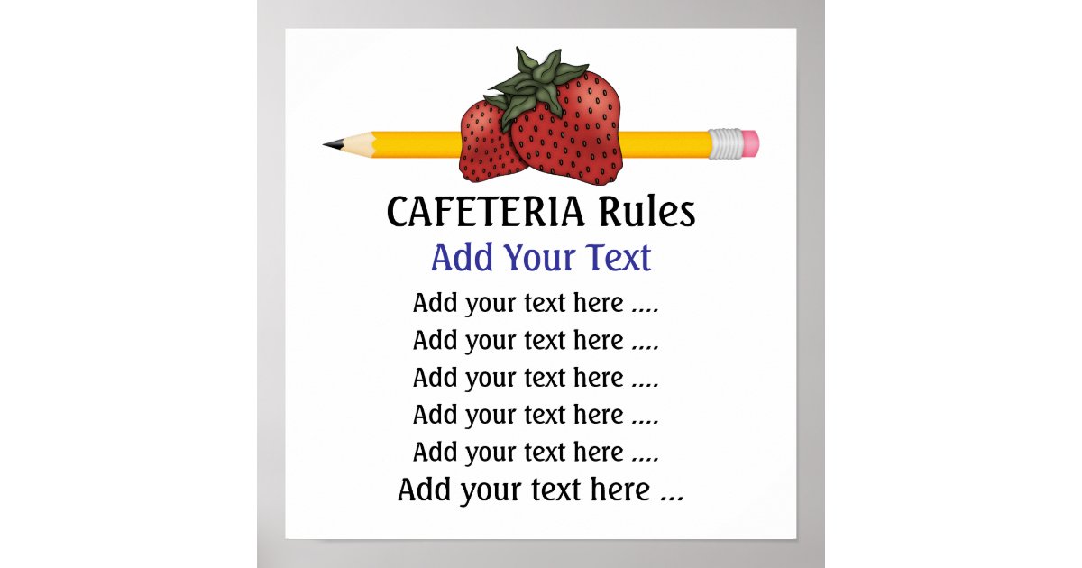 School Cafeteria Poster - SRF | Zazzle