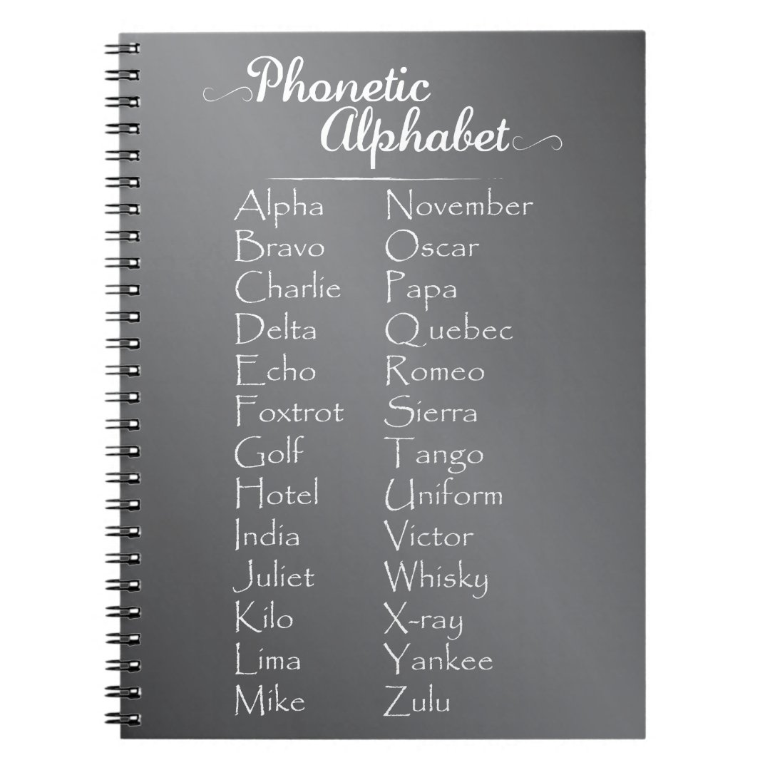 School Chalk Blackboard Phonetic Alphabet Spelling Notebook | Zazzle