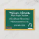 School Chalkboard Teacher Business Card | Zazzle