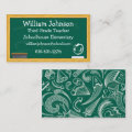 School Chalkboard Teacher Business Card | Zazzle