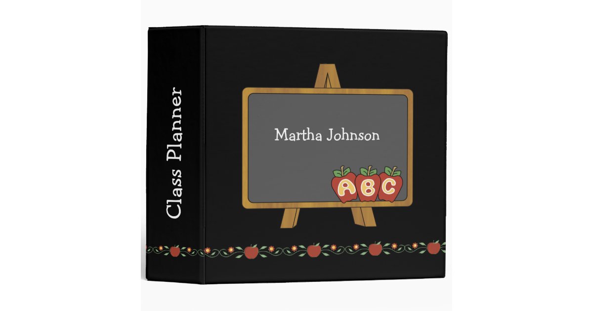 School Chalkboard Teacher's Binder | Zazzle