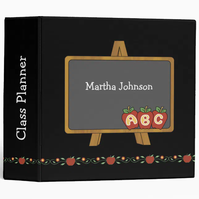 School Chalkboard Teacher's Binder | Zazzle