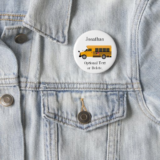 School Children Bus Button Pin | Zazzle