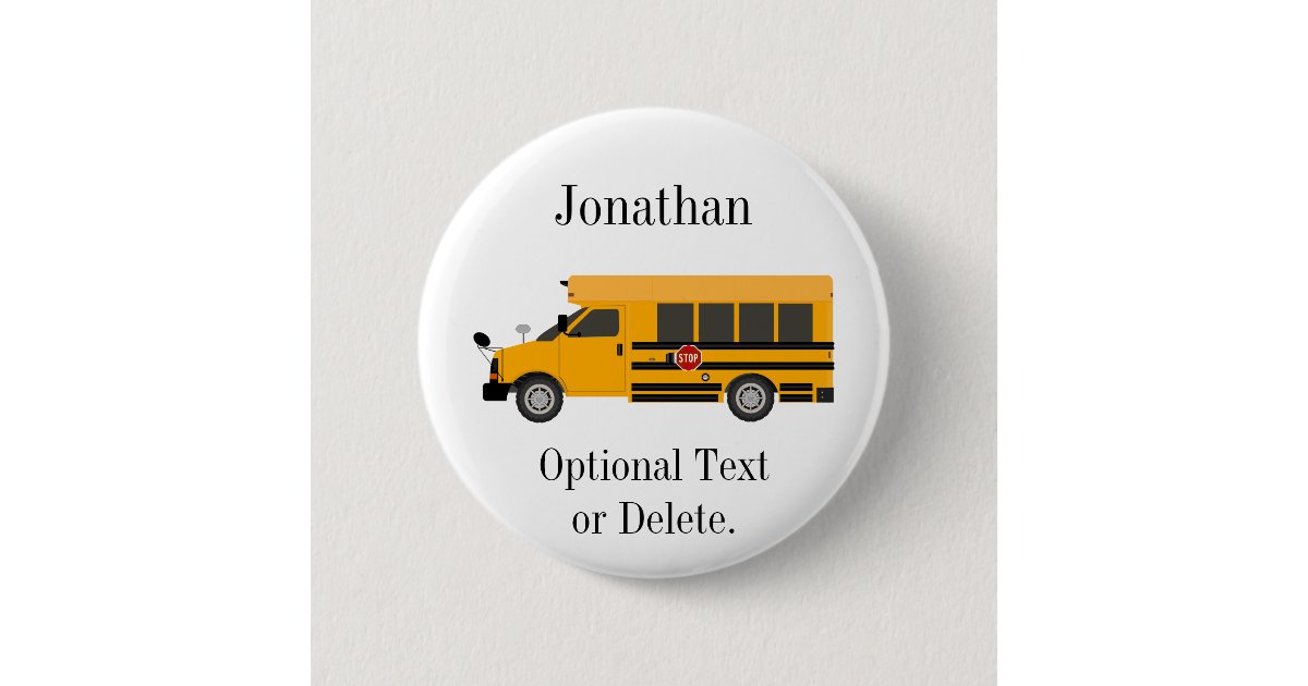 School Children Bus Button Pin | Zazzle