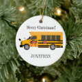 School Children Bus Personalized Ceramic Ornament | Zazzle
