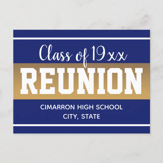 School Class Reunion Save the Date Blue Announcement Postcard | Zazzle
