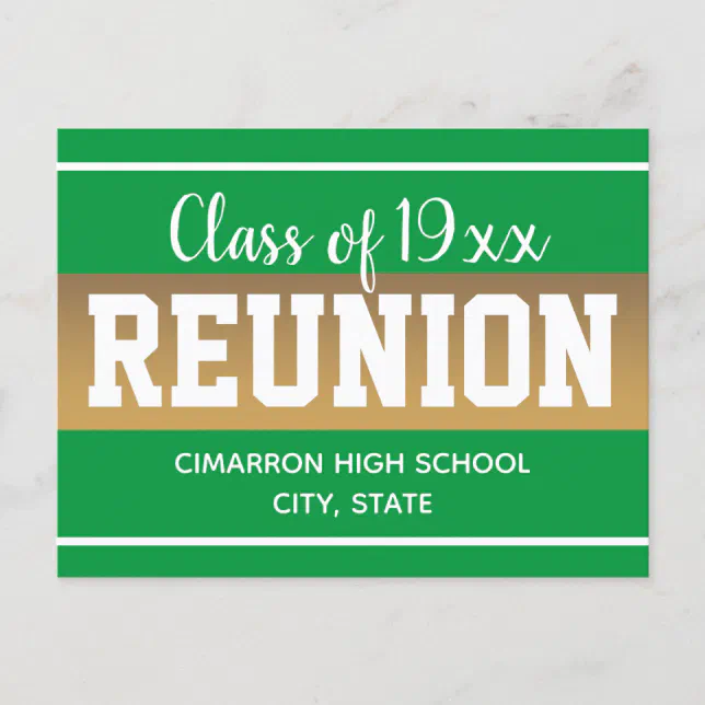 School Class Reunion Save the Date Green Announcement Postcard | Zazzle