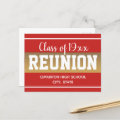 School Class Reunion Save the Date Red Announcement Postcard | Zazzle
