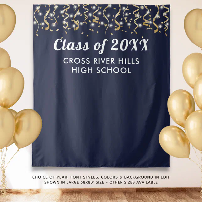 School Class Year Photo Backdrop Custom Color | Zazzle