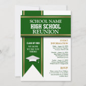 School Colors Banner Custom Class Reunion Invitation | Zazzle
