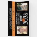 School Colors Black and Orange Graduation Banner | Zazzle