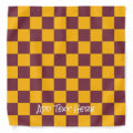 School Colors Check Maroon Gold TEXT Team Spirit Bandana | Zazzle