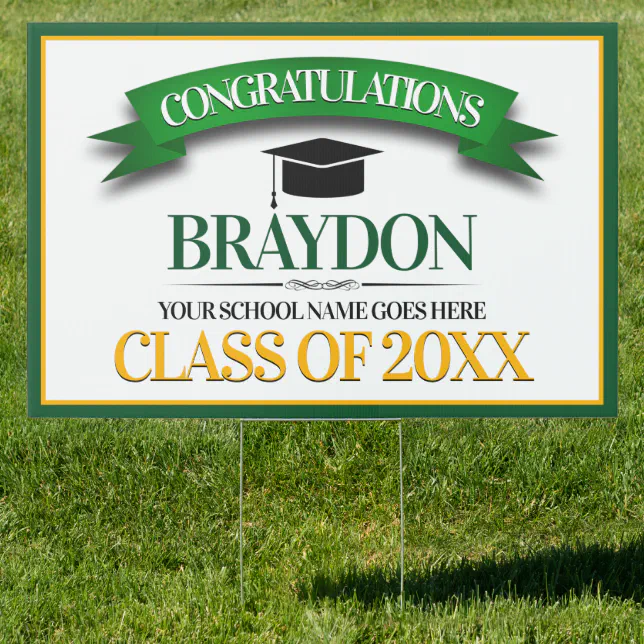 School Colors Congratulations Graduation Sign | Zazzle