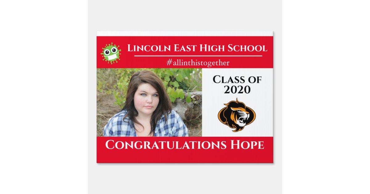 School Colors, Custom Graduation Yard Signs, Red Sign | Zazzle