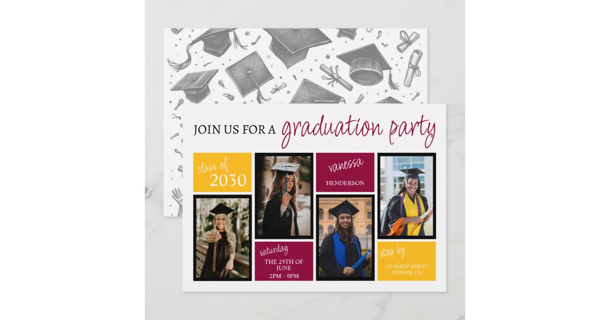 School Colors Graduation Party Invitation | Zazzle