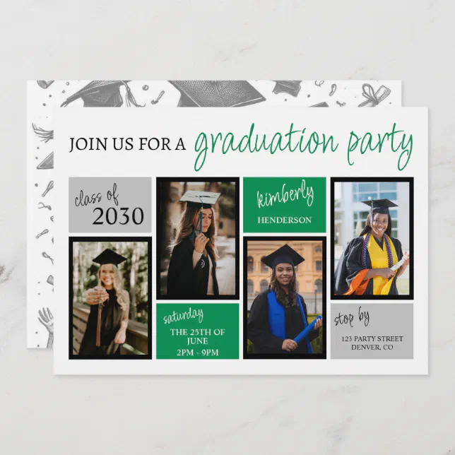 School Colors Graduation Party Invitation | Zazzle