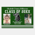 School Colors Green and White Graduation Lawn Sign | Zazzle