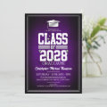 School Colors Purple|Silver Graduation Party Invitation | Zazzle