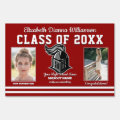School Colors Red and White Graduation Lawn Sign | Zazzle