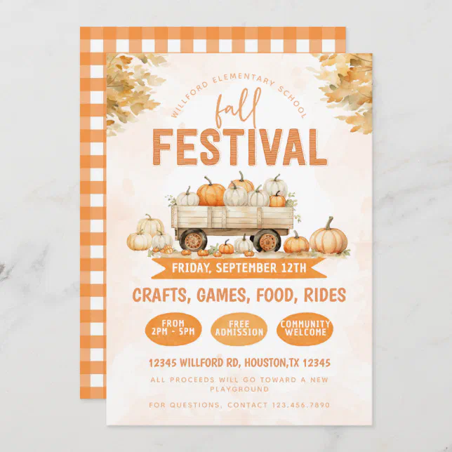 School Community Fall Festival Invitation | Zazzle