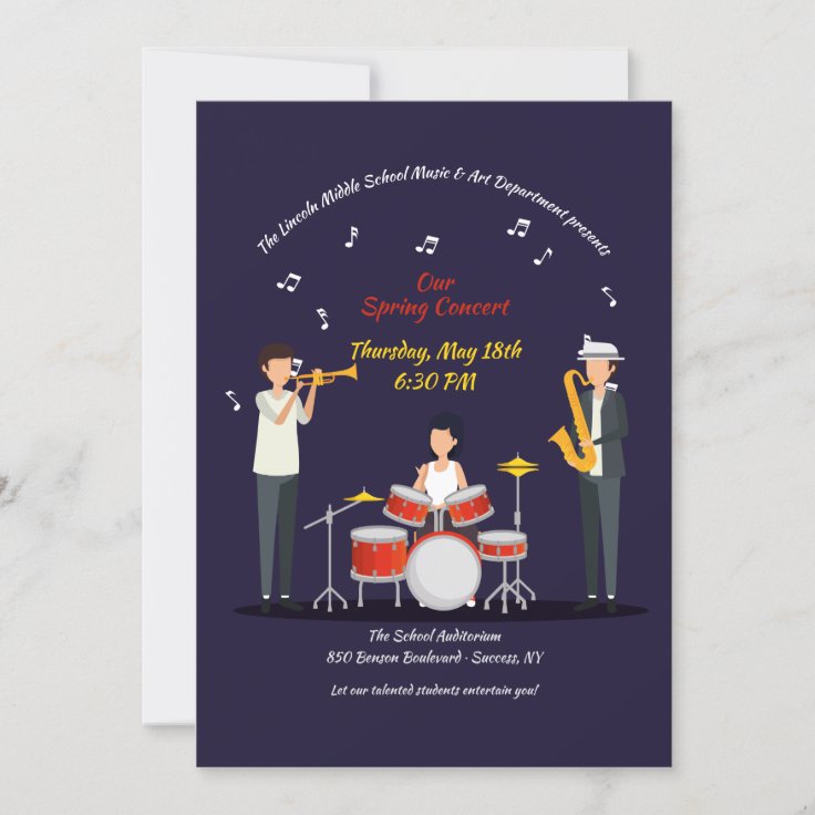 School Concert Invitation | Zazzle