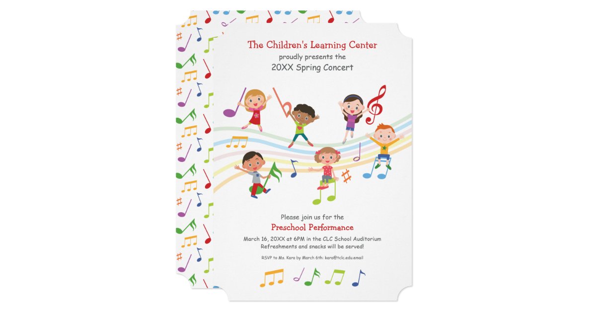 School Concert Invitations | Musical Show | Zazzle.com