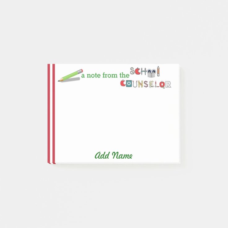 School Counselor Customized Post-it® Note | Zazzle