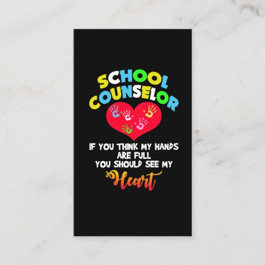 School Counselor Full Heart Appreciation Gift idea Business Card ...