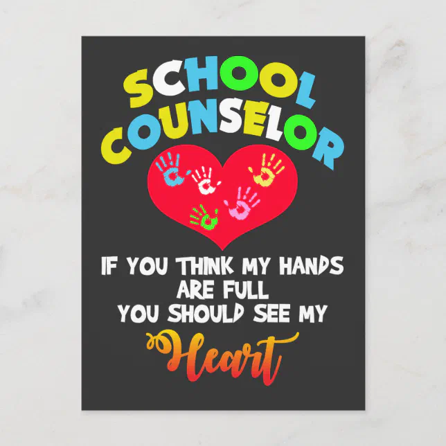 School Counselor Full Heart Appreciation Gift idea Postcard | Zazzle