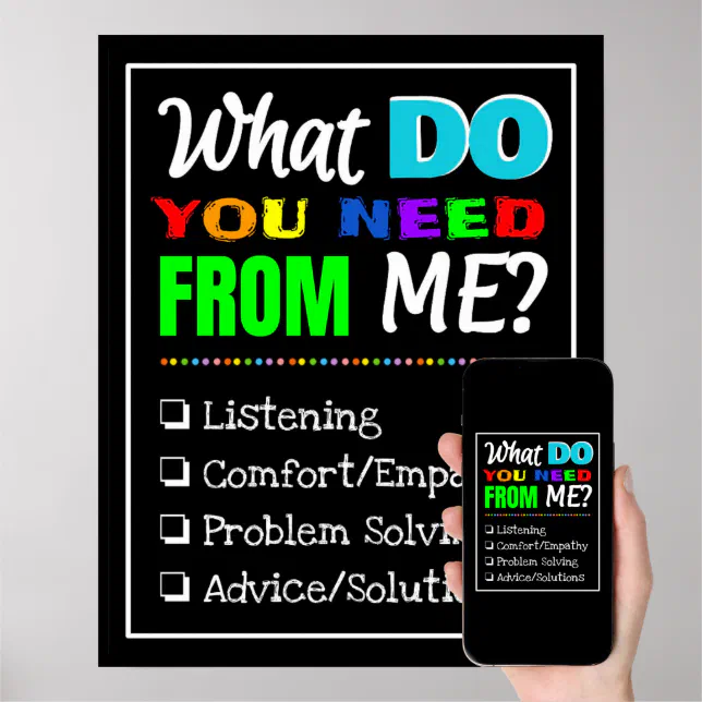 School Counselor Poster: What do you need from me? Poster | Zazzle