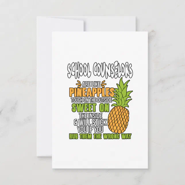School Counselors Are Like Pineapples. Thank You Card | Zazzle