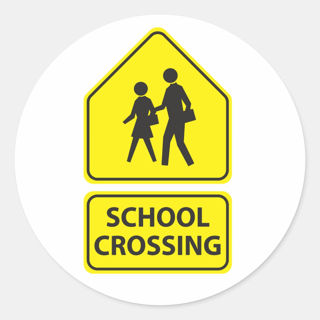 School Crossing Sign Stickers | Zazzle