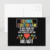 School Custodian Heart Caretaker Janitor Appreciat Invitation Postcard ...
