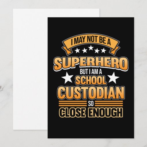 School Custodian Hero Caretaker Janitor Appreciati Thank You Card | Zazzle