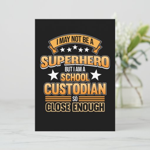 School Custodian Hero Caretaker Janitor Appreciati Thank You Card | Zazzle
