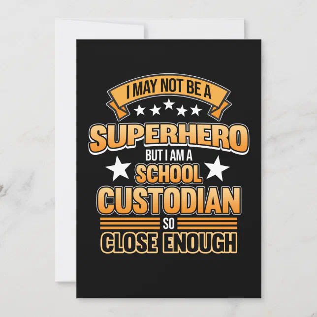 School Custodian Hero Caretaker Janitor Appreciati Thank You Card | Zazzle