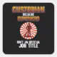 School Custodian Superhero Caretaker Janitor Suppo Square Sticker | Zazzle
