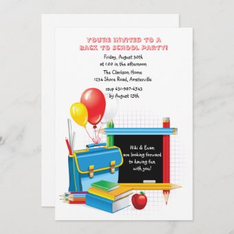 School Days Invitation | Zazzle